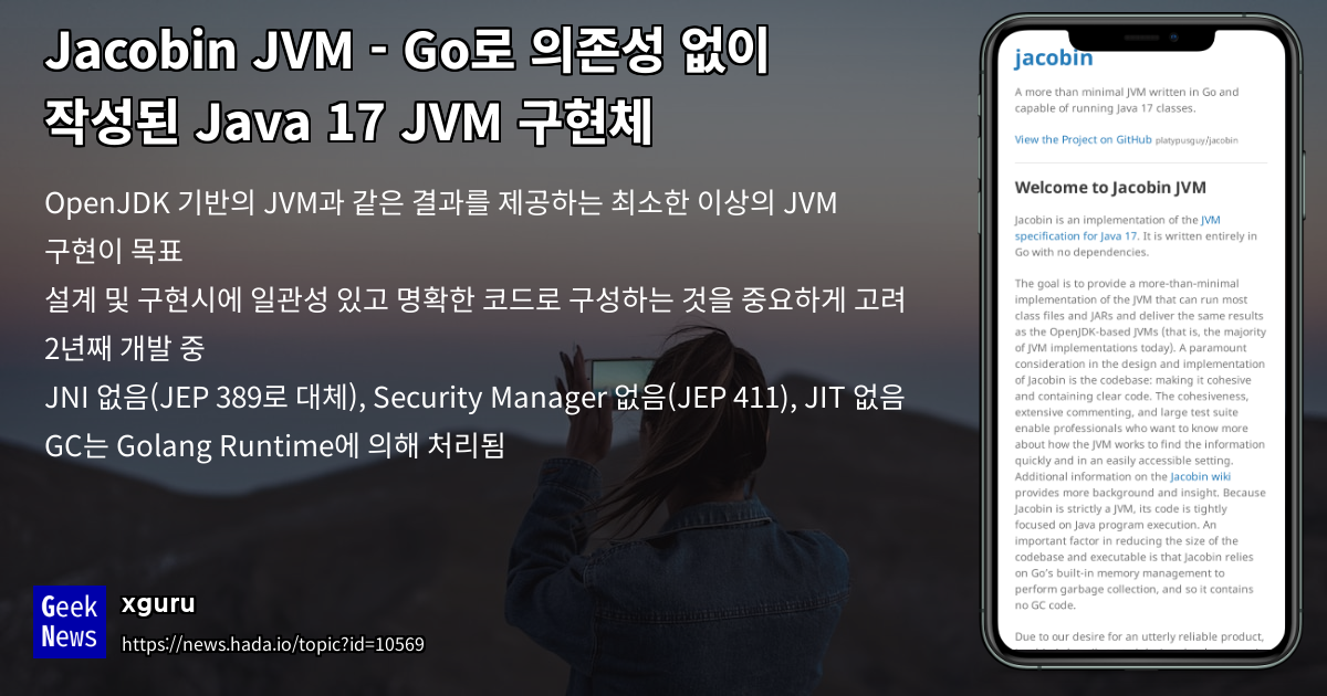 Jacobin JVM - Go로 의존성 없이 작성된 Java 17 JVM 구현체 | GeekNews