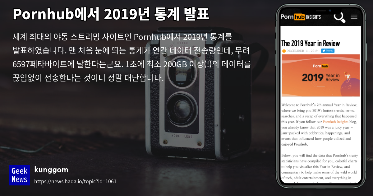 Pornhub에서 2019년 통계 발표 | GeekNews