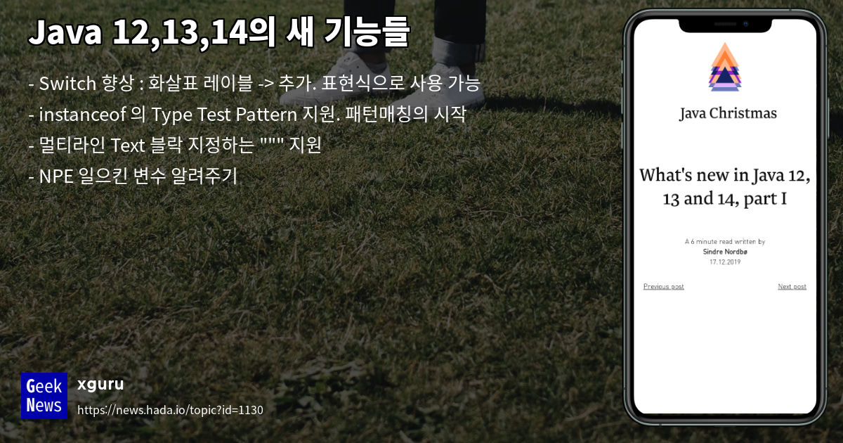 Java 12,13,14의 새 기능들 | GeekNews