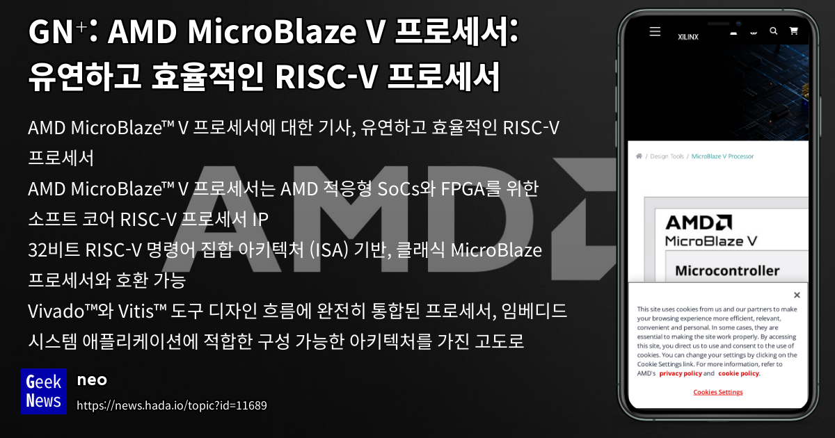 AMD MicroBlaze V 프로세서: 유연하고 효율적인 RISC-V 프로세서 | GeekNews