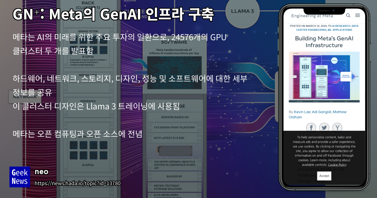 Meta의 GenAI 인프라 구축 | GeekNews