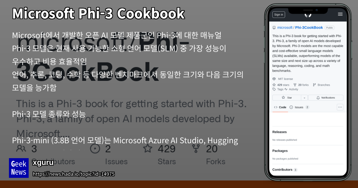 Microsoft Phi-3 Cookbook | GeekNews