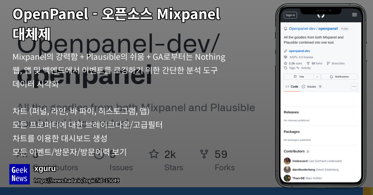 OpenPanel - 오픈소스 Mixpanel 대체제 | GeekNews