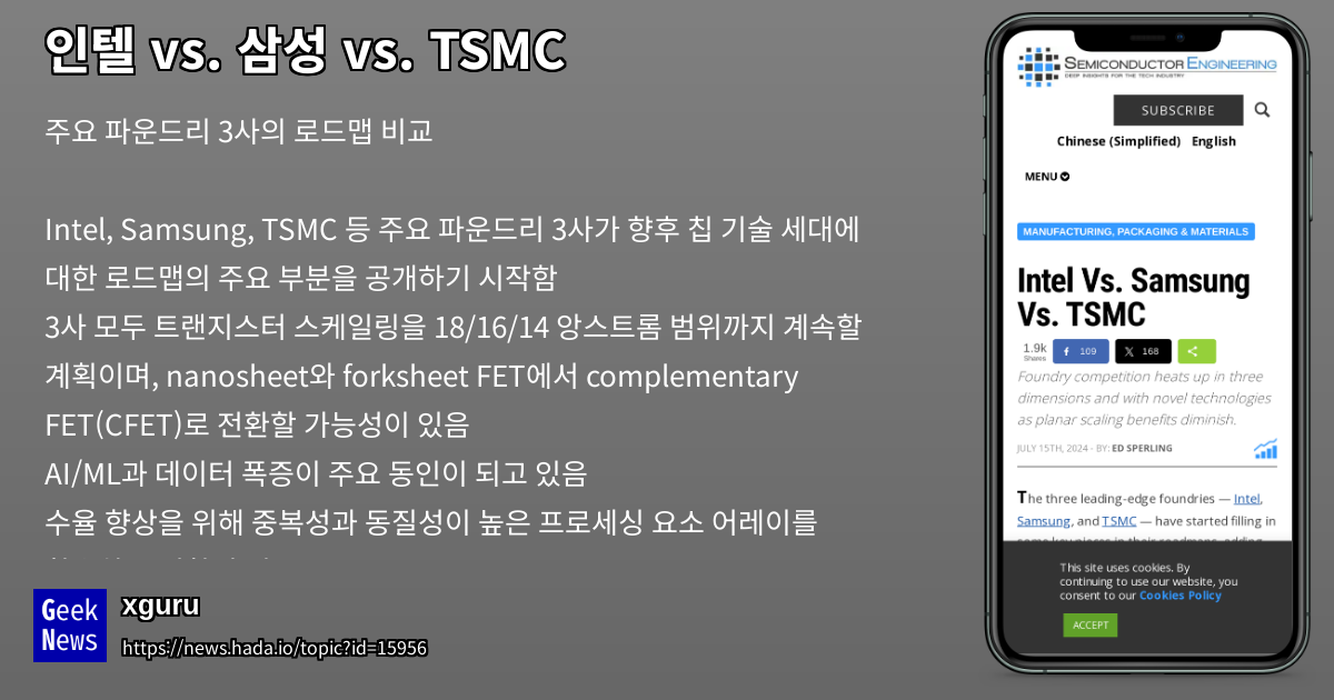 인텔 vs. 삼성 vs. TSMC | GeekNews