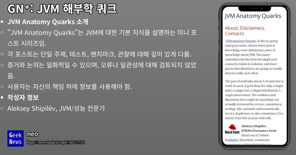 JVM 해부학 쿼크 | GeekNews