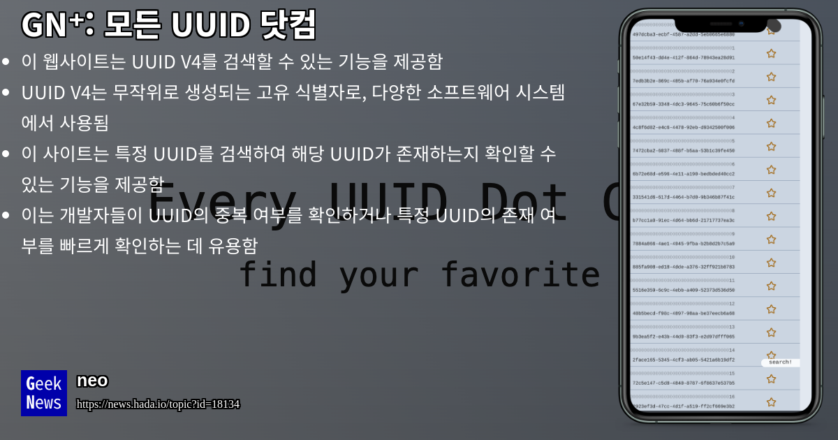 Every V4 UUID | GeekNews