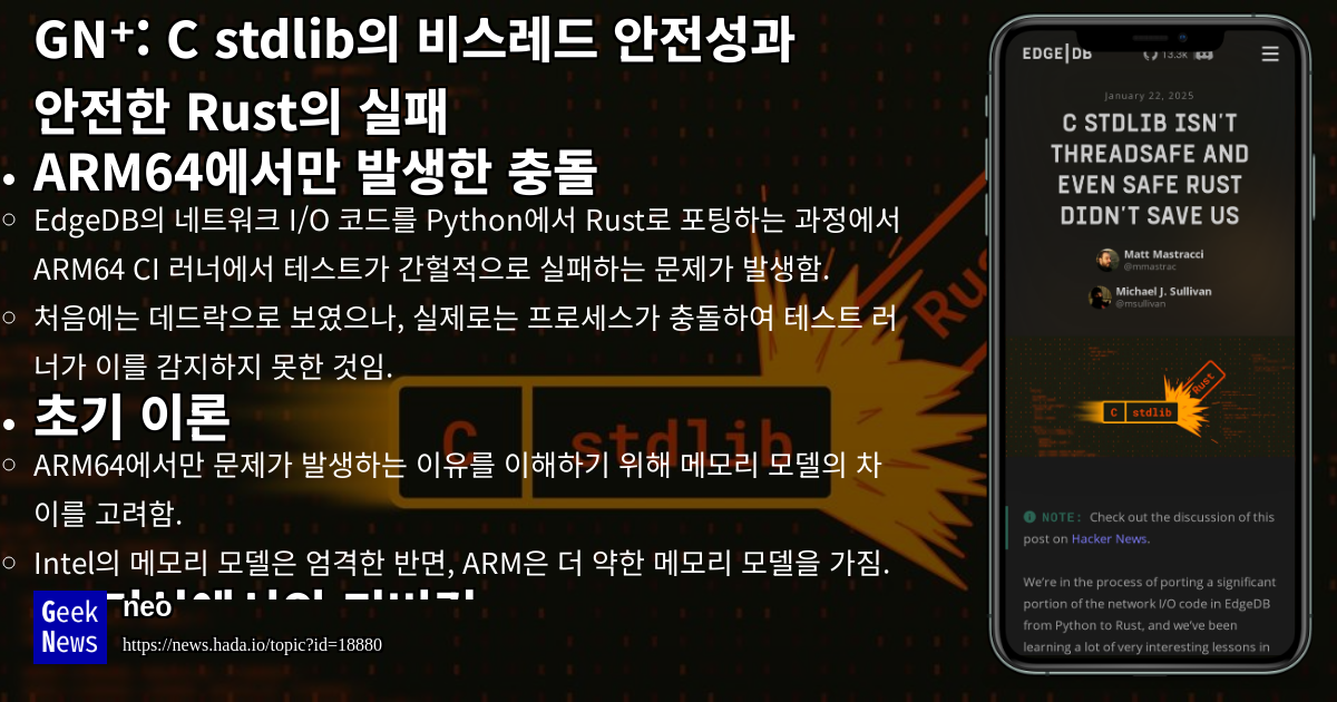 C stdlib의 비스레드 안전성과 안전한 Rust의 실패 | GeekNews
