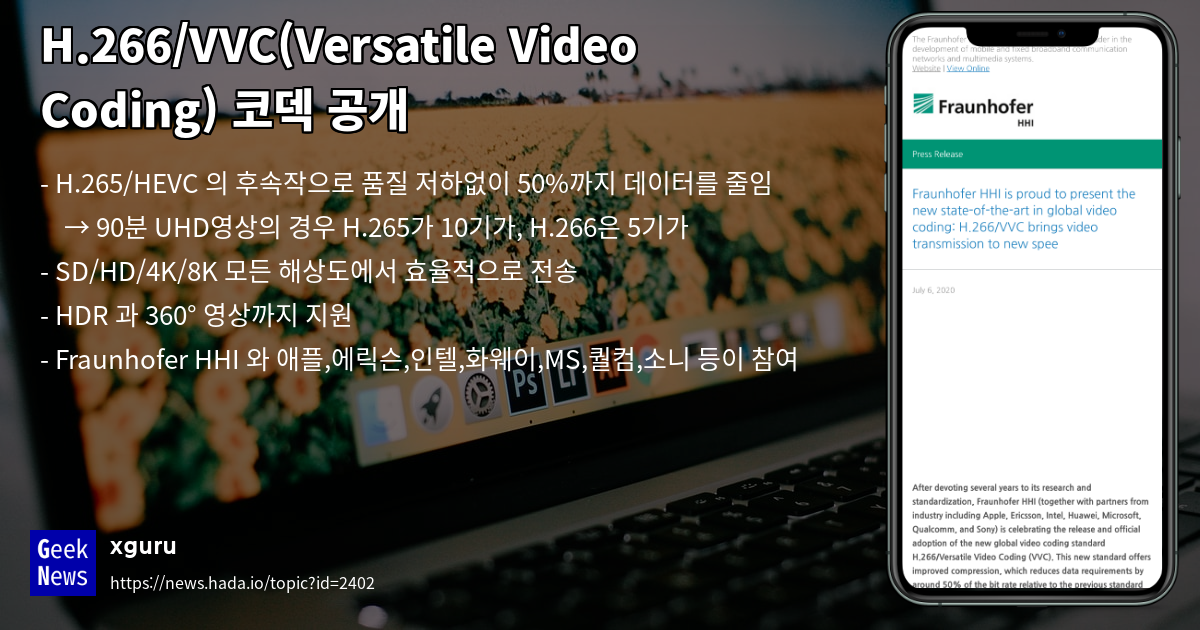 H.266/VVC(Versatile Video Coding) 코덱 공개 | GeekNews