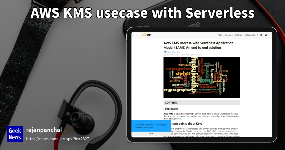 AWS KMS usecase with Serverless Application Model | GeekNews