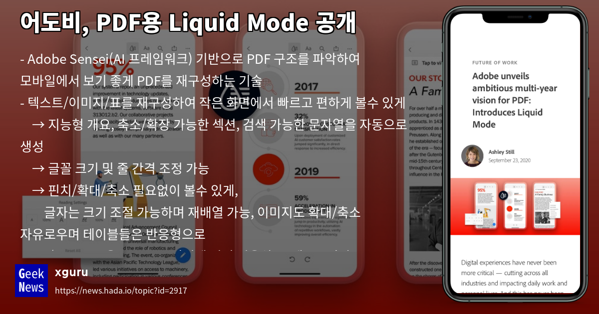 어도비, PDF용 Liquid Mode 공개 | GeekNews