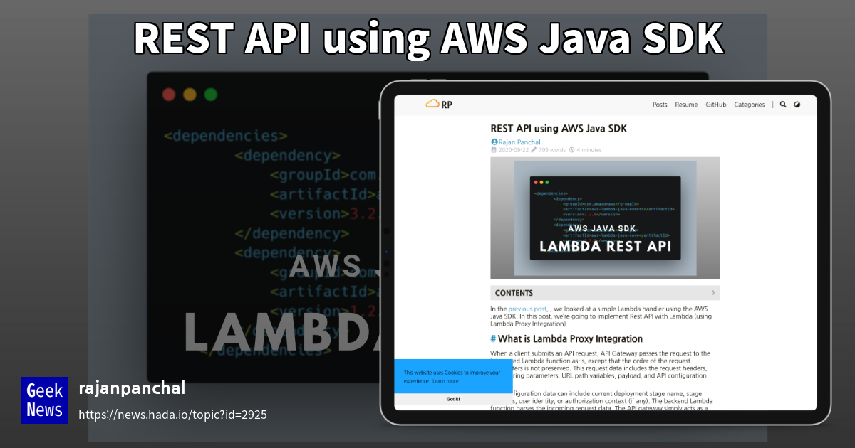 REST API using AWS Java SDK | GeekNews