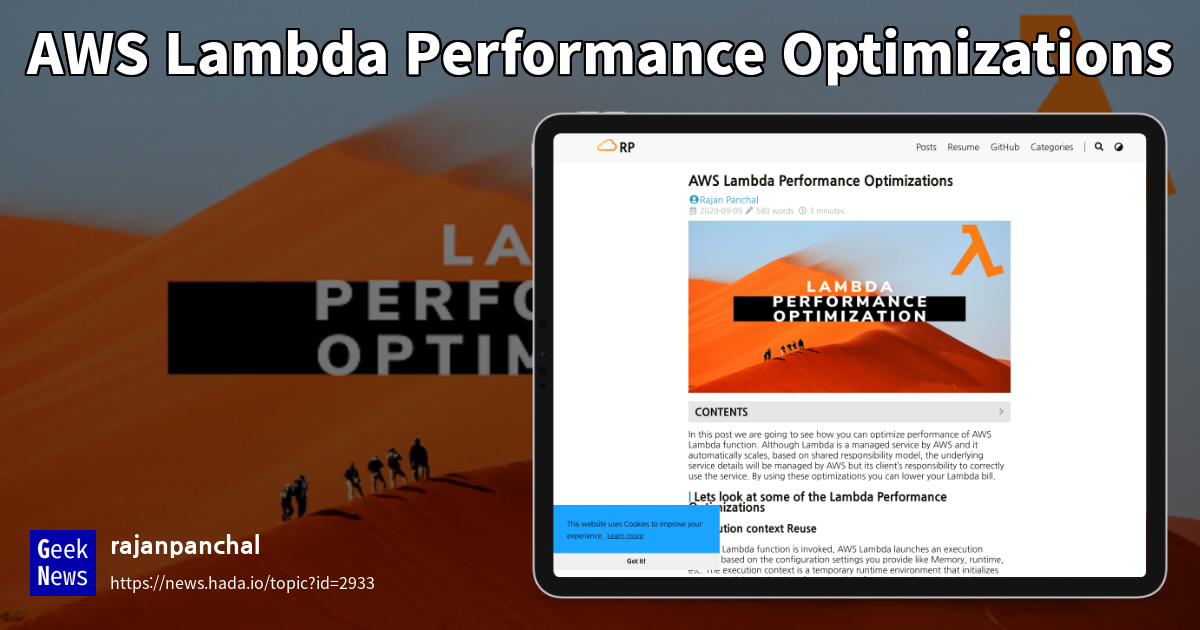 AWS Lambda Performance Optimizations | GeekNews