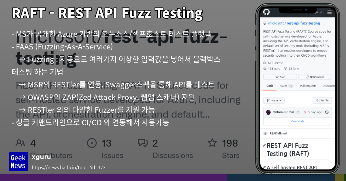 RAFT - REST API Fuzz Testing | GeekNews