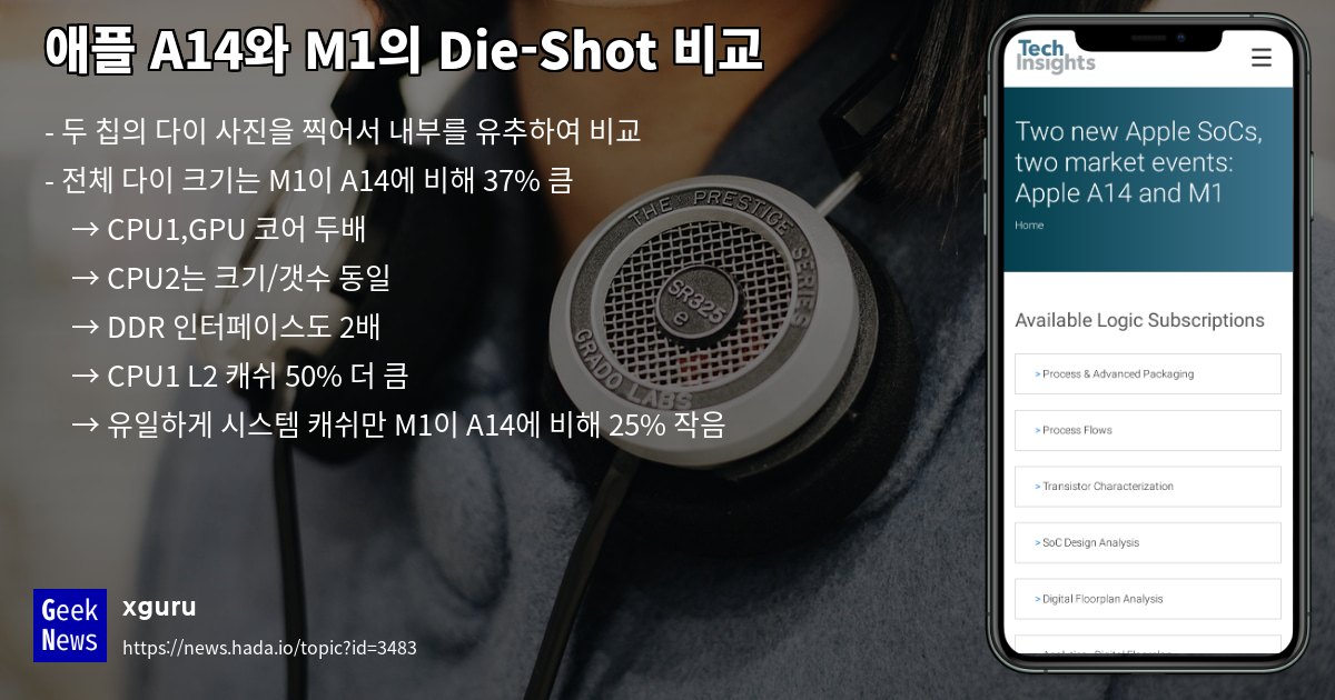 애플 A14와 M1의 Die-Shot 비교 | GeekNews