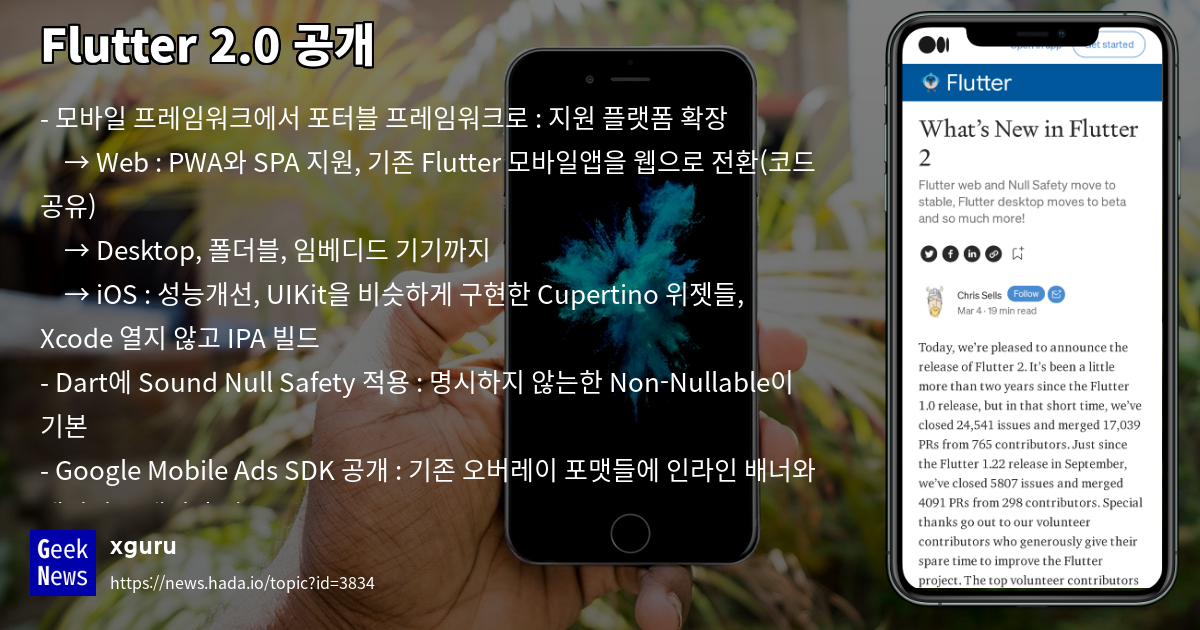 Flutter 2.0 공개 | GeekNews