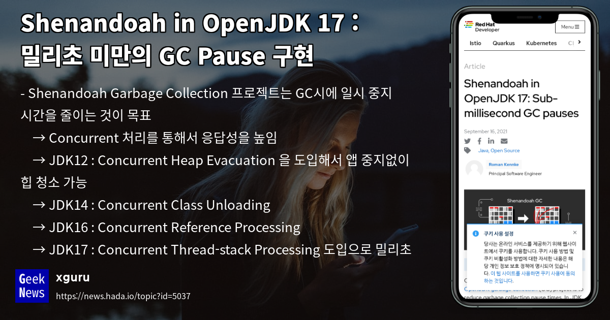 Shenandoah in OpenJDK 17 : 밀리초 미만의 GC Pause 구현 | GeekNews