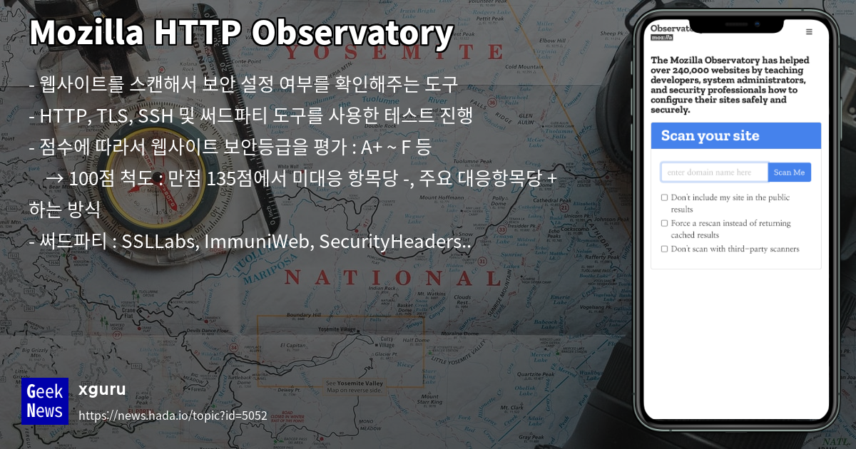 Mozilla HTTP Observatory | GeekNews