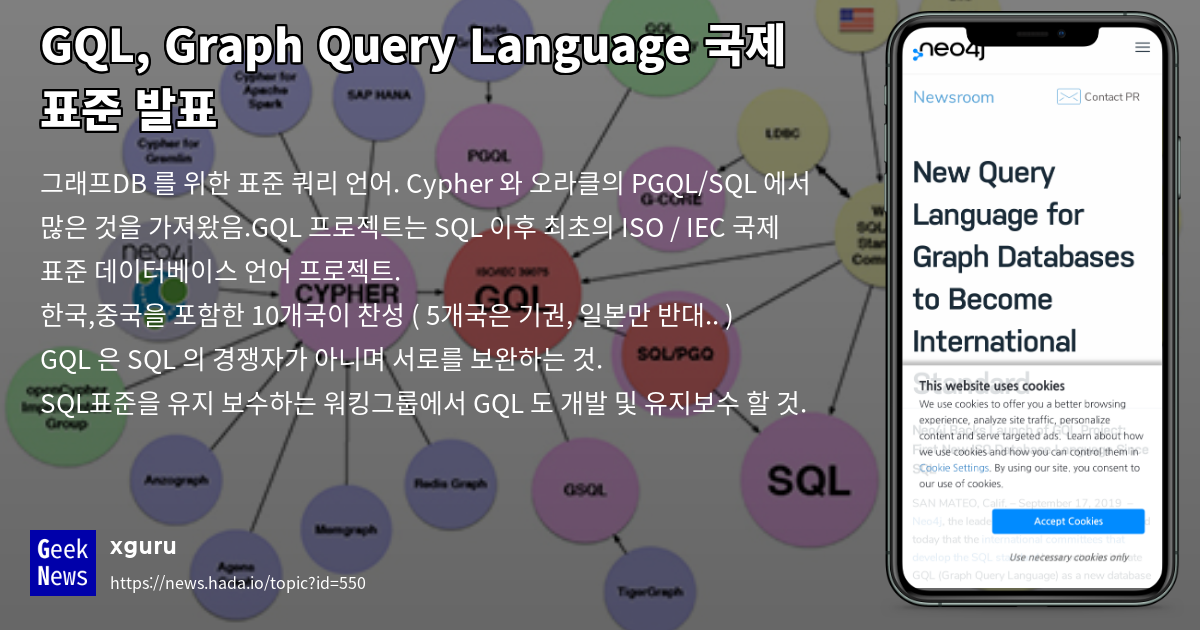 GQL, Graph Query Language 국제 표준 발표 | GeekNews