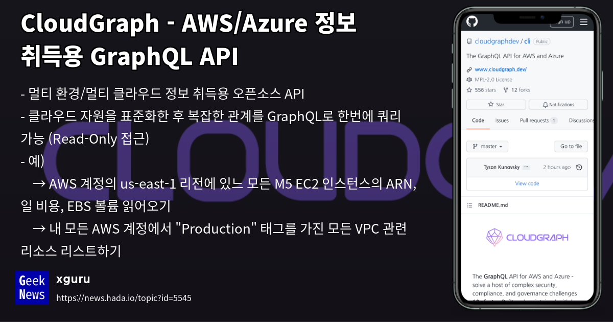 CloudGraph - AWS/Azure 정보 취득용 GraphQL API | GeekNews