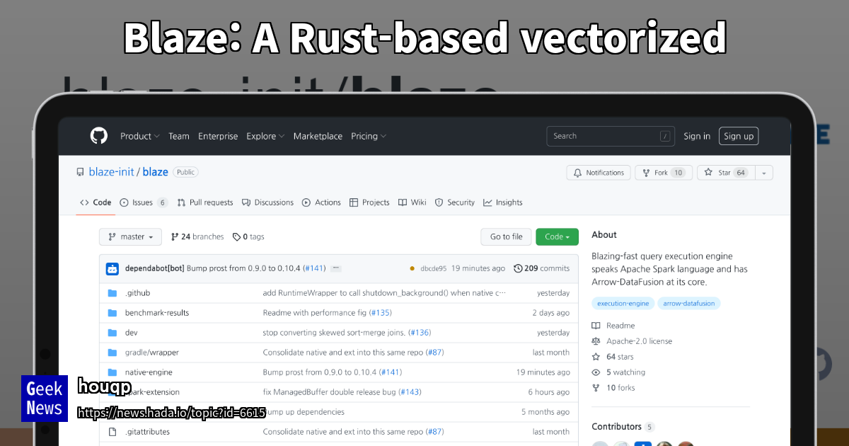 Blaze: A Rust-based vectorized accelerator to spee | GeekNews