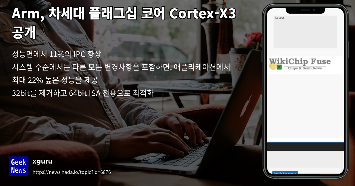 Arm, 차세대 플래그십 코어 Cortex-X3 공개 | GeekNews
