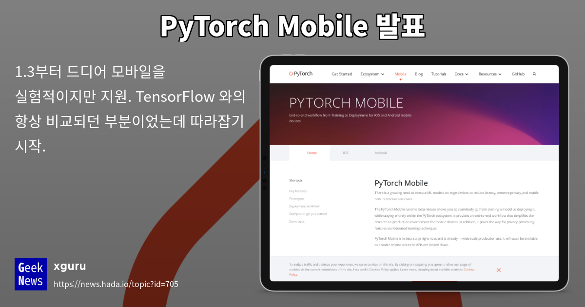 PyTorch Mobile 발표 | GeekNews
