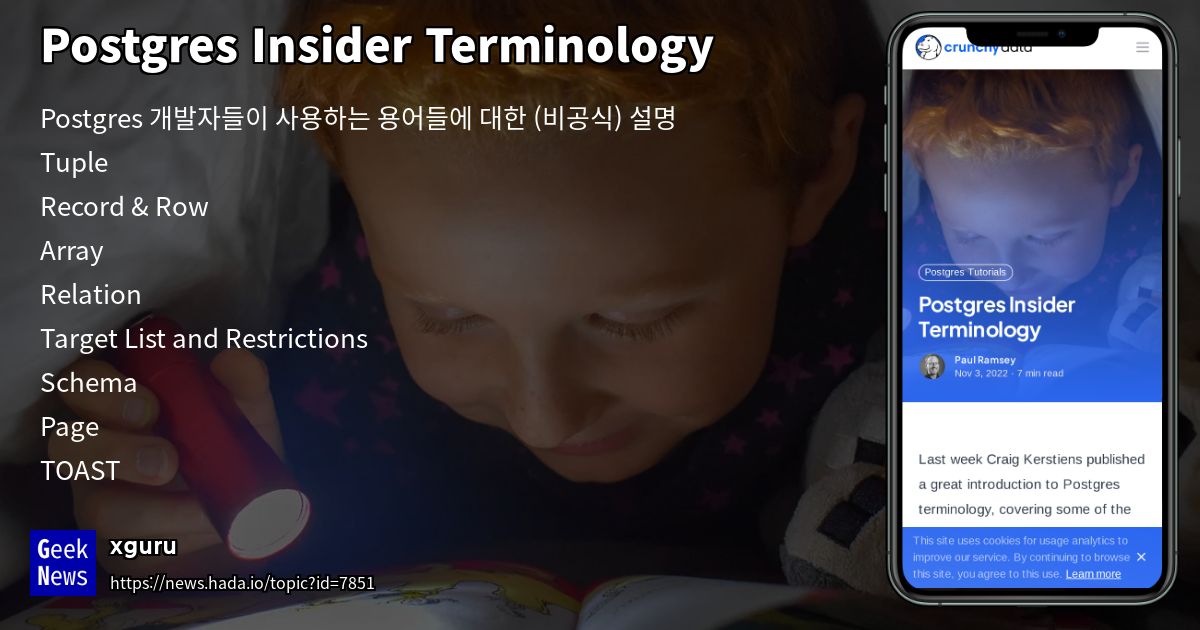 Postgres Insider Terminology | GeekNews