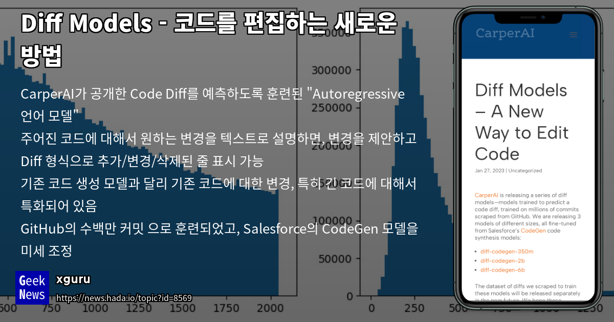 Diff Models - 코드를 편집하는 새로운 방법 | GeekNews