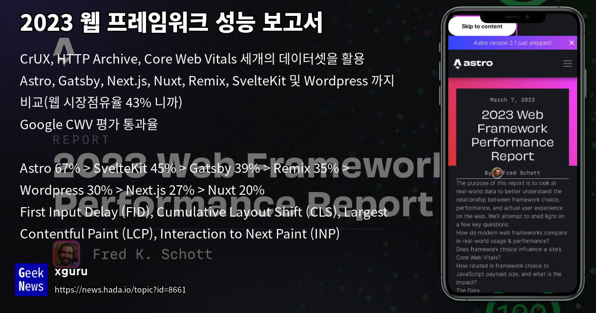 2023 웹 프레임워크 성능 보고서 | GeekNews