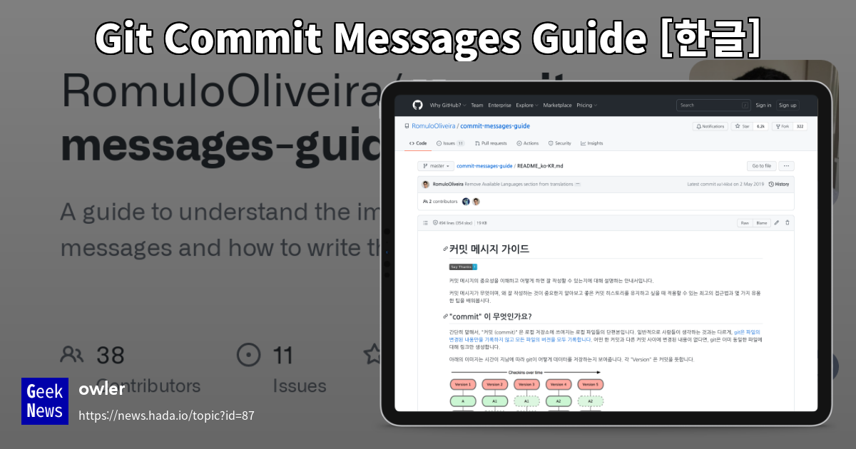 Git Commit Messages Guide [한글] | GeekNews