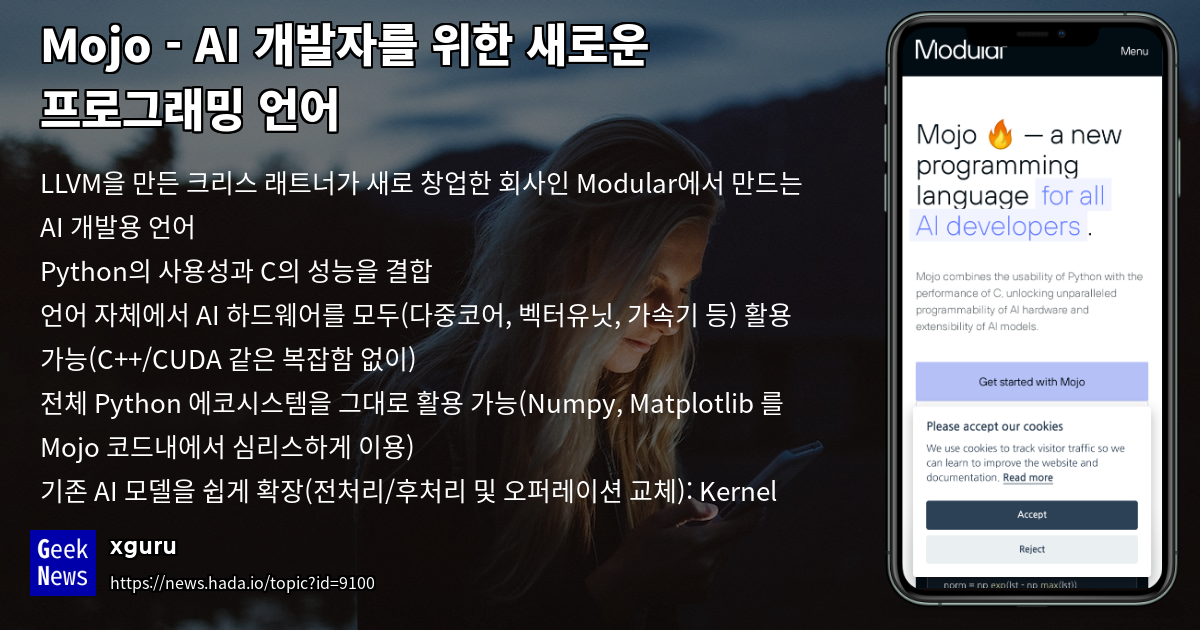 Mojo - AI 개발자를 위한 새로운 프로그래밍 언어 | GeekNews