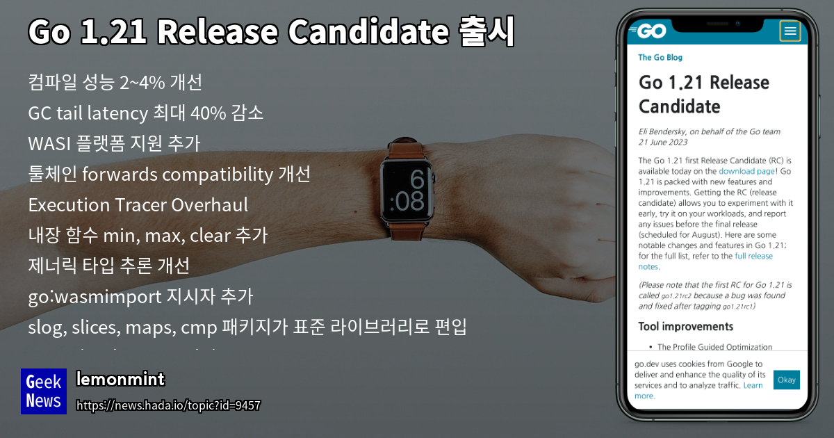Go 1.21 Release Candidate 출시 | GeekNews