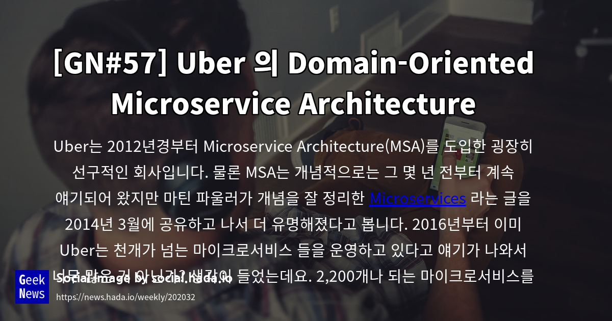 [GN#57] Uber 의 Domain-Oriented Microservice Architecture | G