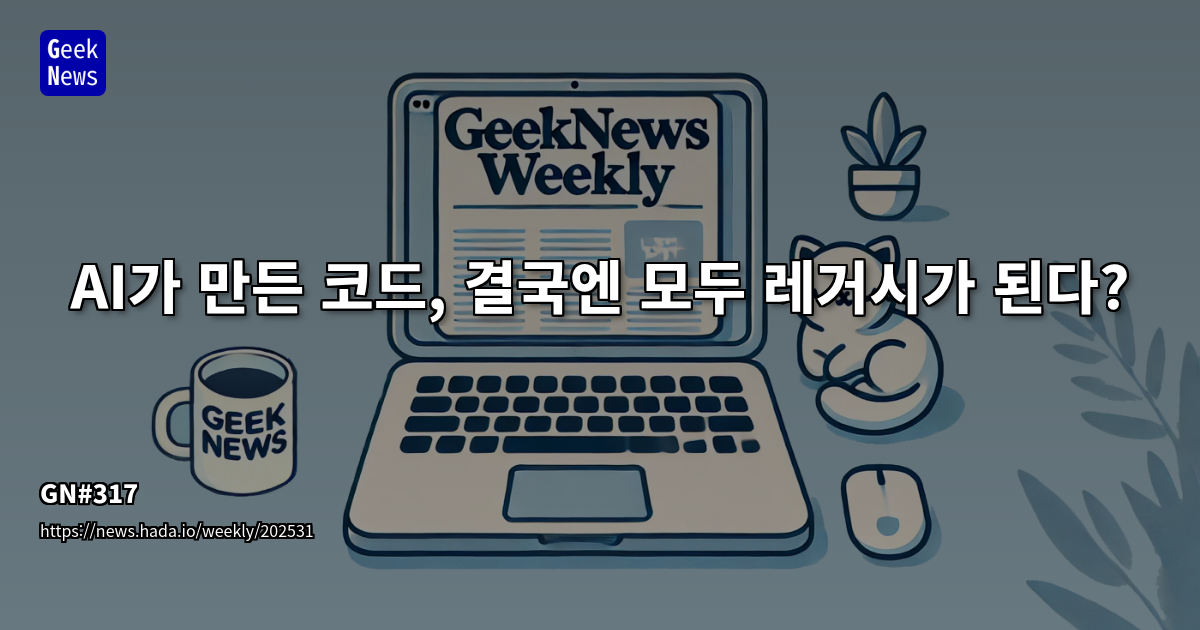 [GN#317] AI가 만든 코드, 결국엔 모두 레거시가 된다? | GeekNews
